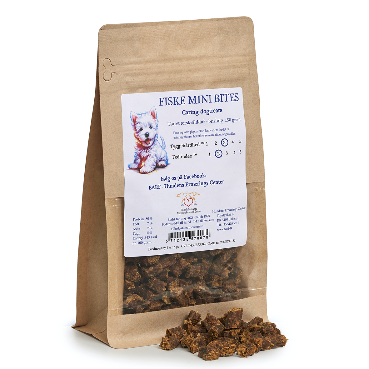 Fiske mini bites 150 gram - Fisk - Barf.dk og Carnitreats.dk